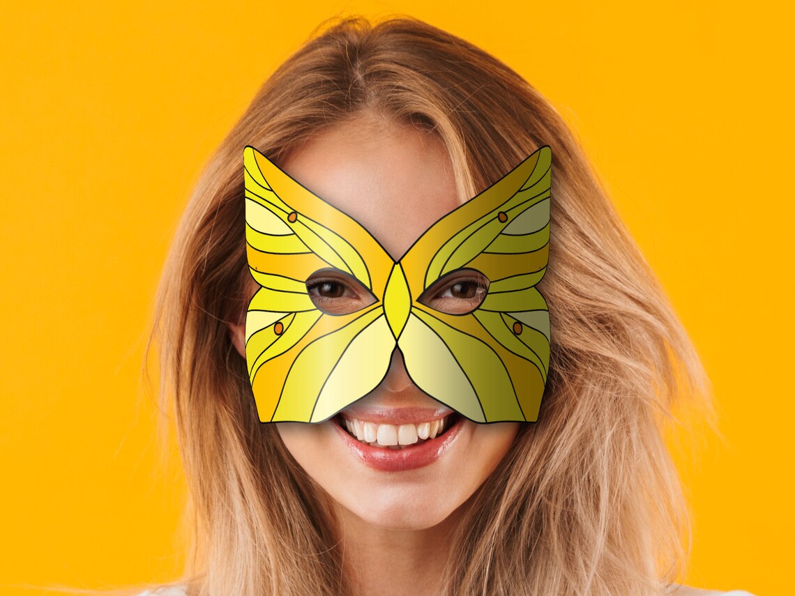 Butterfly Masks Printable Color Coloring Brimstone, Paper DIY for Kids ...
