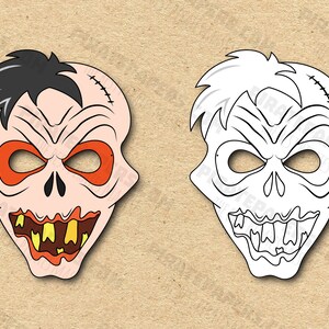 Evil Masks Printable Color + Coloring, Paper DIY for Kids and Adults ...
