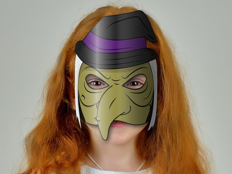 Witch Mask Printable, Paper DIY for Kids and Adults. PDF Template ...