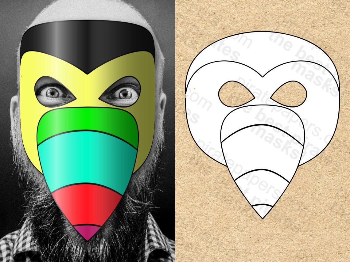 Toucan Masks Printable Color Coloring Paper DIY for Kids - Etsy