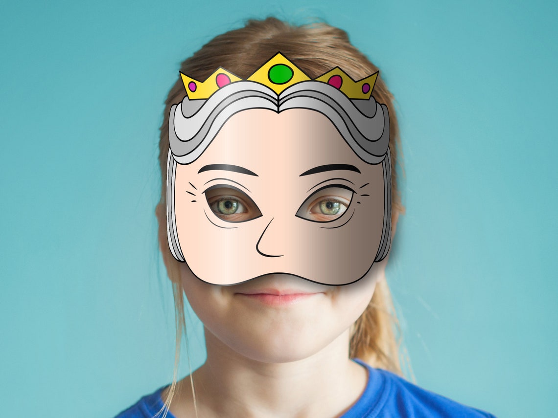 Queen Mother Mask Printable, Paper DIY for Kids and Adults. PDF ...
