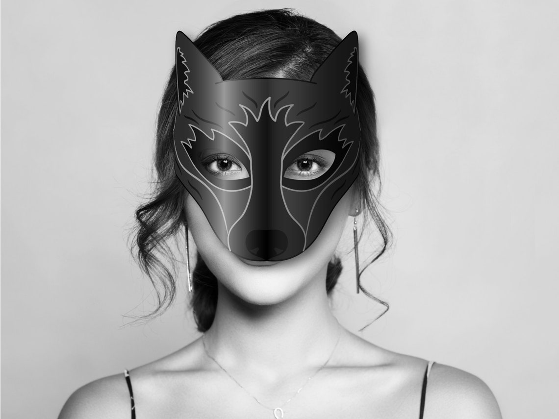 Black Fox Mask Printable Paper DIY for Kids and Adults. PDF - Etsy