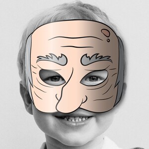Old Man Mask Printable Paper DIY for Kids and Adults. PDF - Etsy