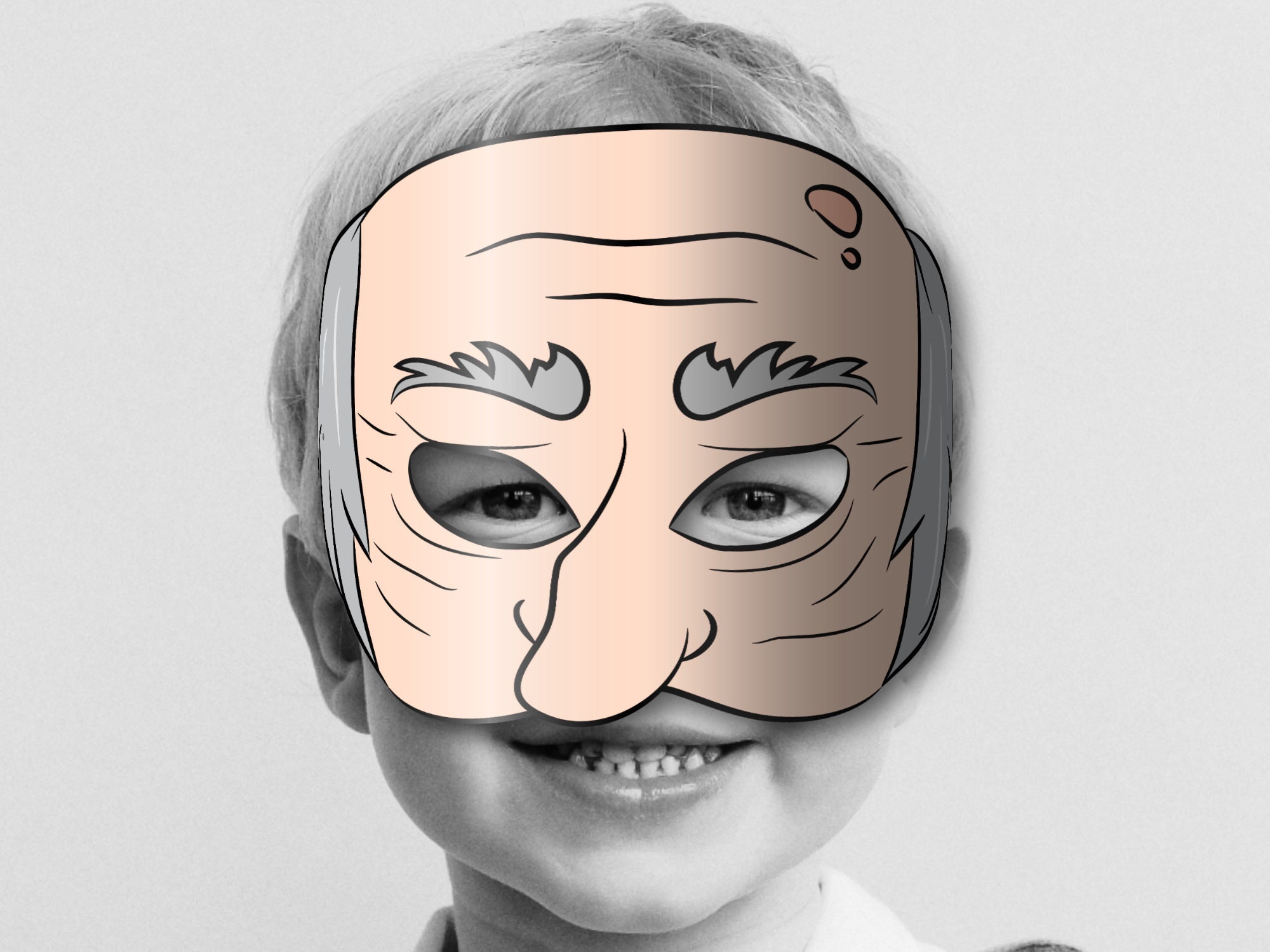 Old Man Mask Printable Paper DIY for Kids and Adults. PDF - Etsy Singapore
