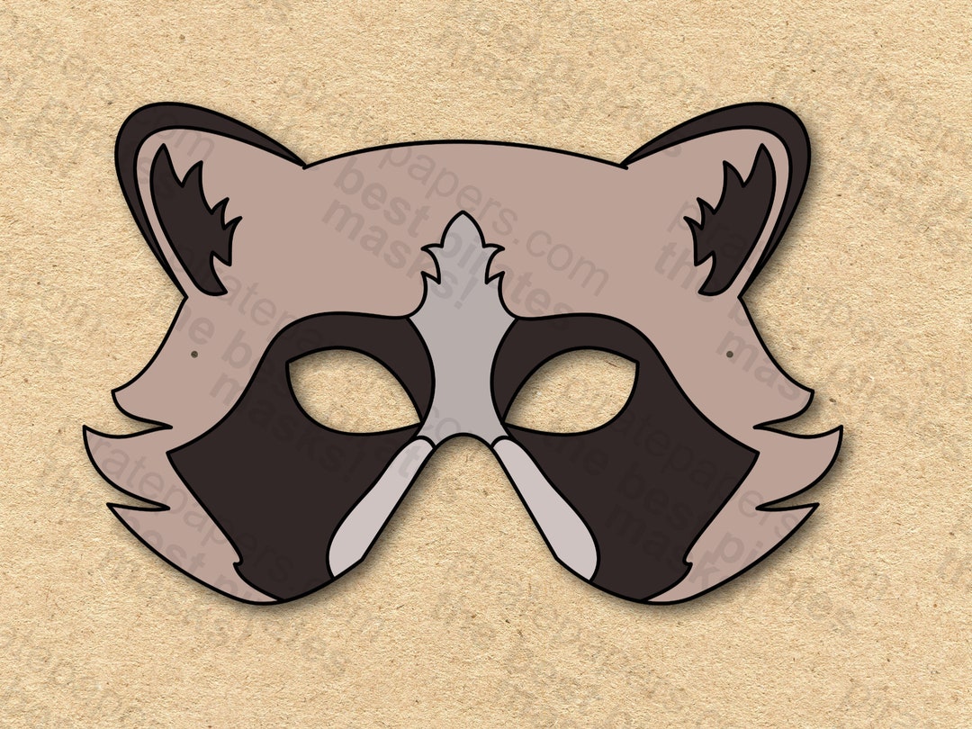 Raccoon Mask Printable Paper DIY for Kids and Adults. PDF - Etsy