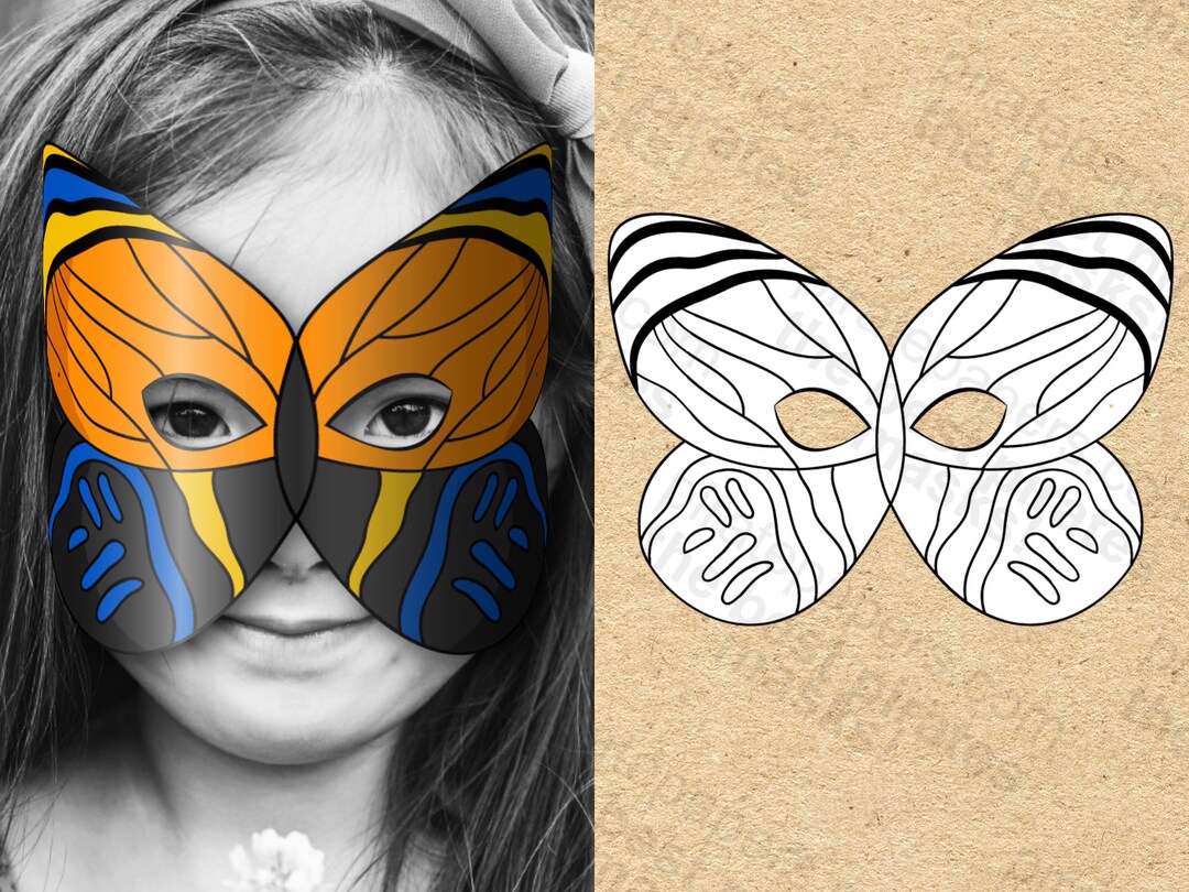 Butterfly Masks Printable Color Coloring Nymphalidae Paper - Etsy