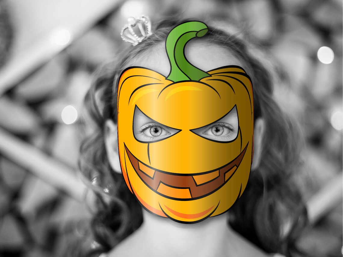 Pumpkin Mask Printable Paper DIY for Kids and Adults. PDF - Etsy