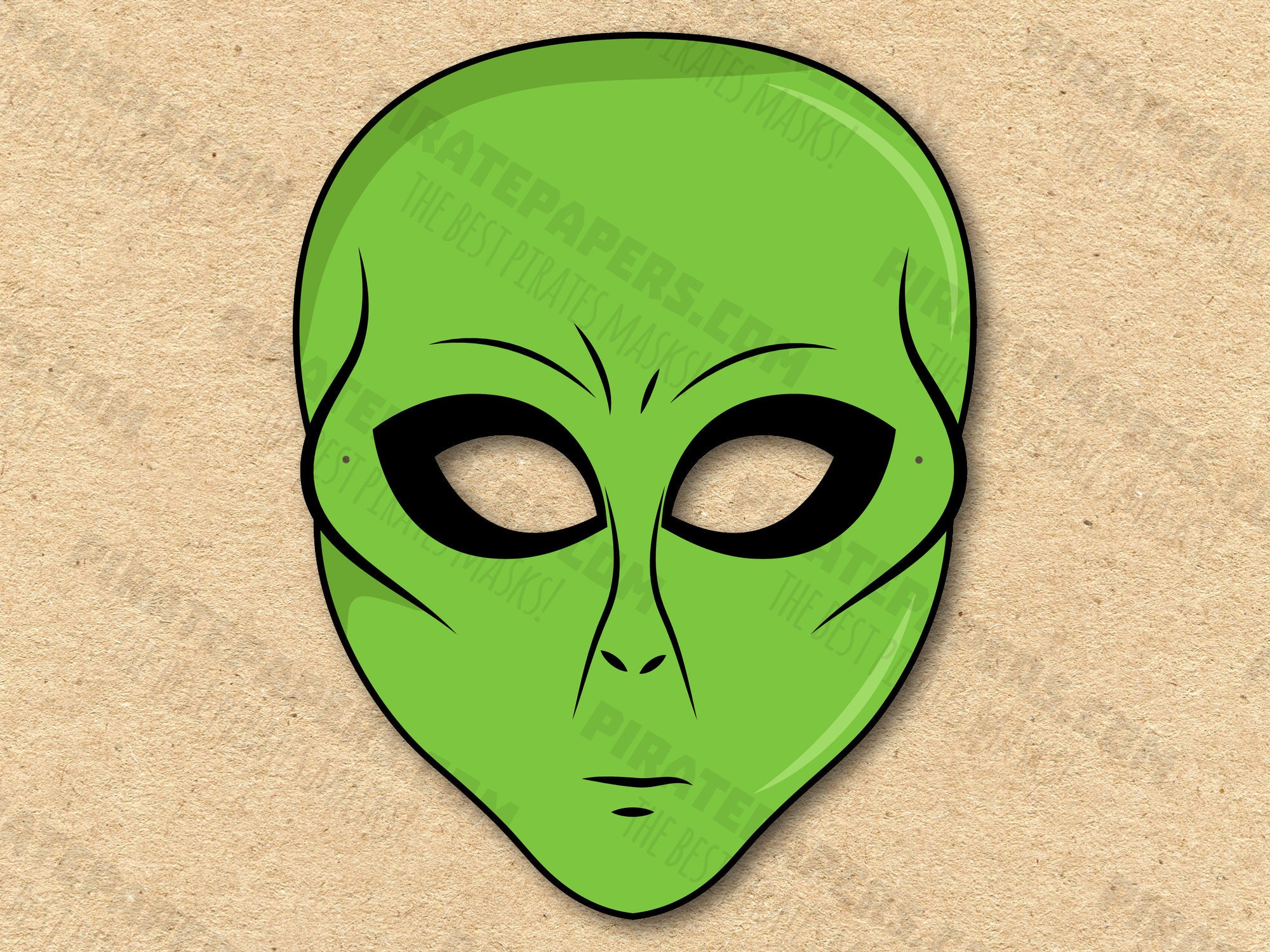 Alien Mask Printable, Paper DIY for Kids and Adults. PDF Template ...