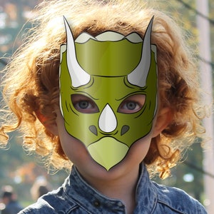 Dinosaur Triceratops Mask Printable, Paper DIY for Kids and Adults. PDF ...