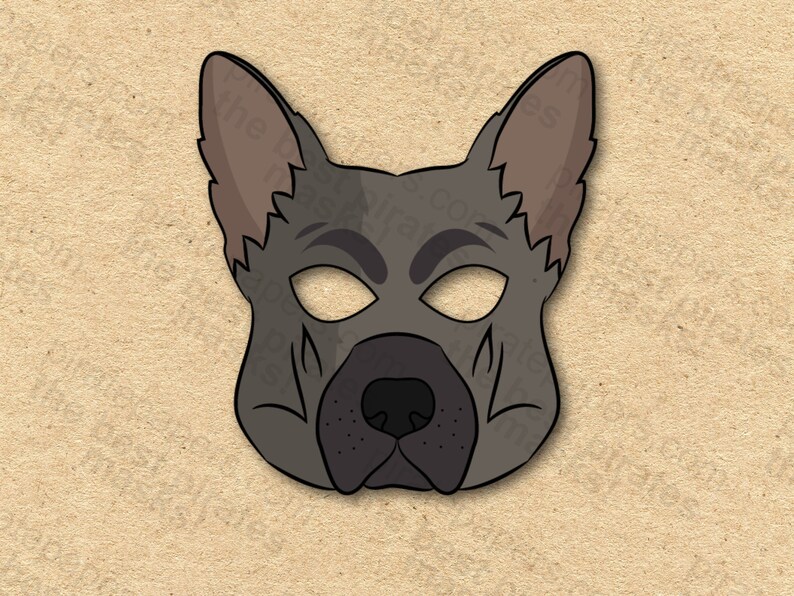 Dog German Shepherd Mask Printable Breed Paper DIY for Kids - Etsy