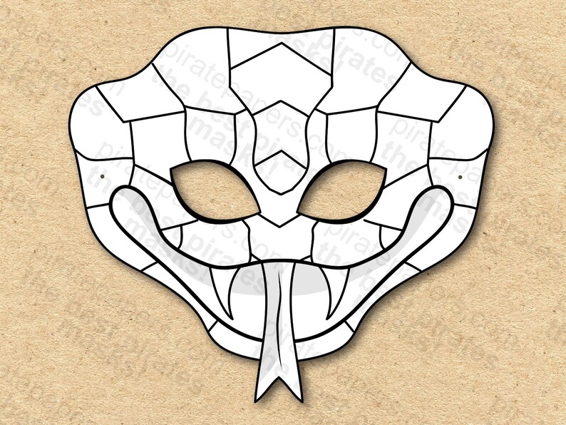Snake Mask Printable Coloring Paper DIY for Kids and Adults. - Etsy