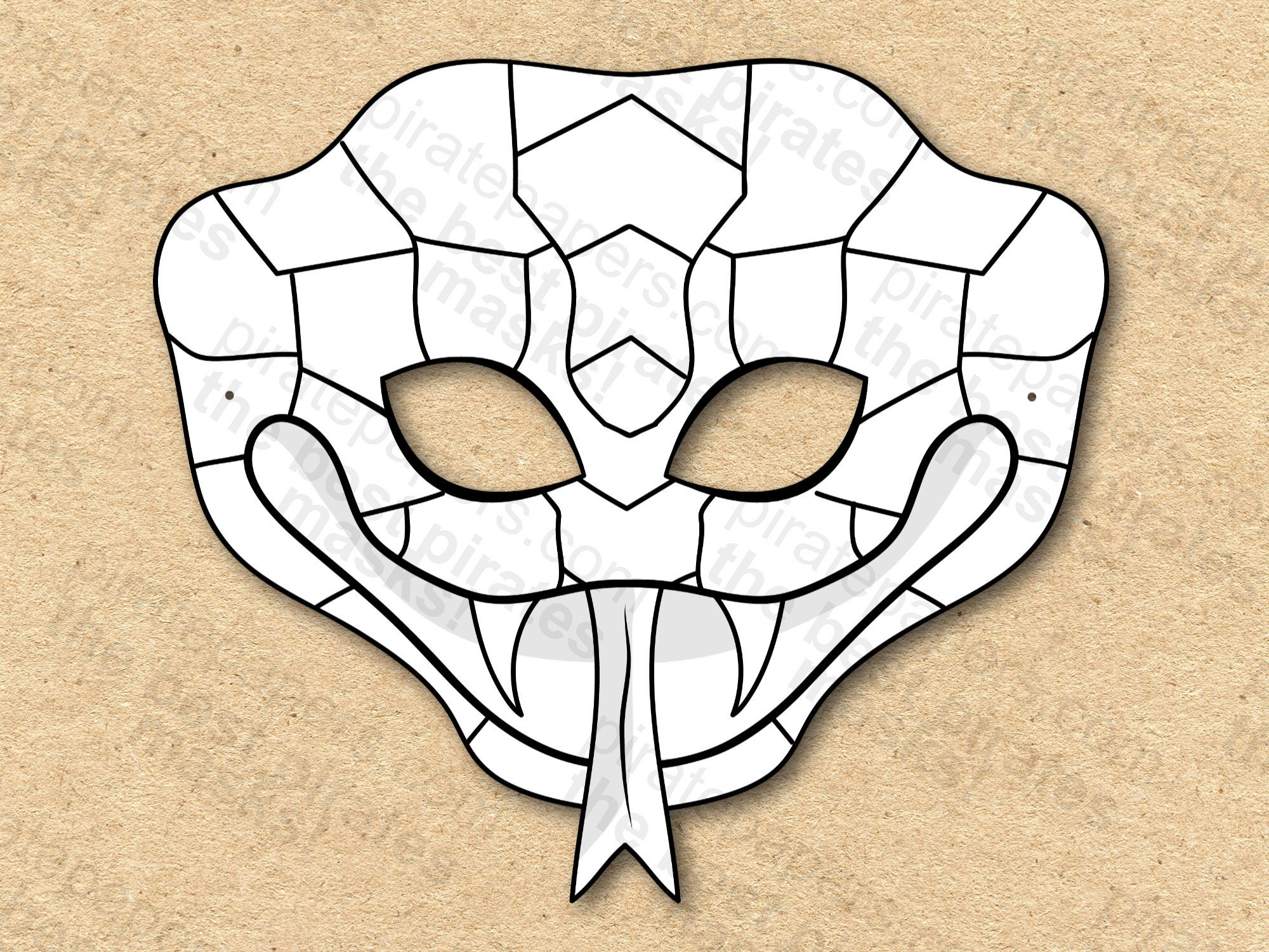 Snake Mask Printable Coloring Paper DIY for Kids and Adults. - Etsy