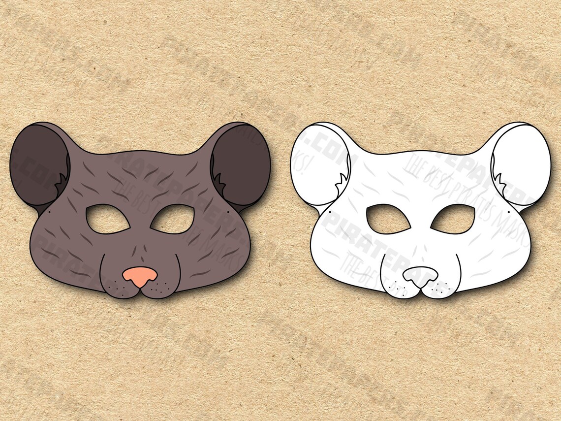 Mouse Masks Printable Color Coloring, Paper DIY for Kids and Adults ...