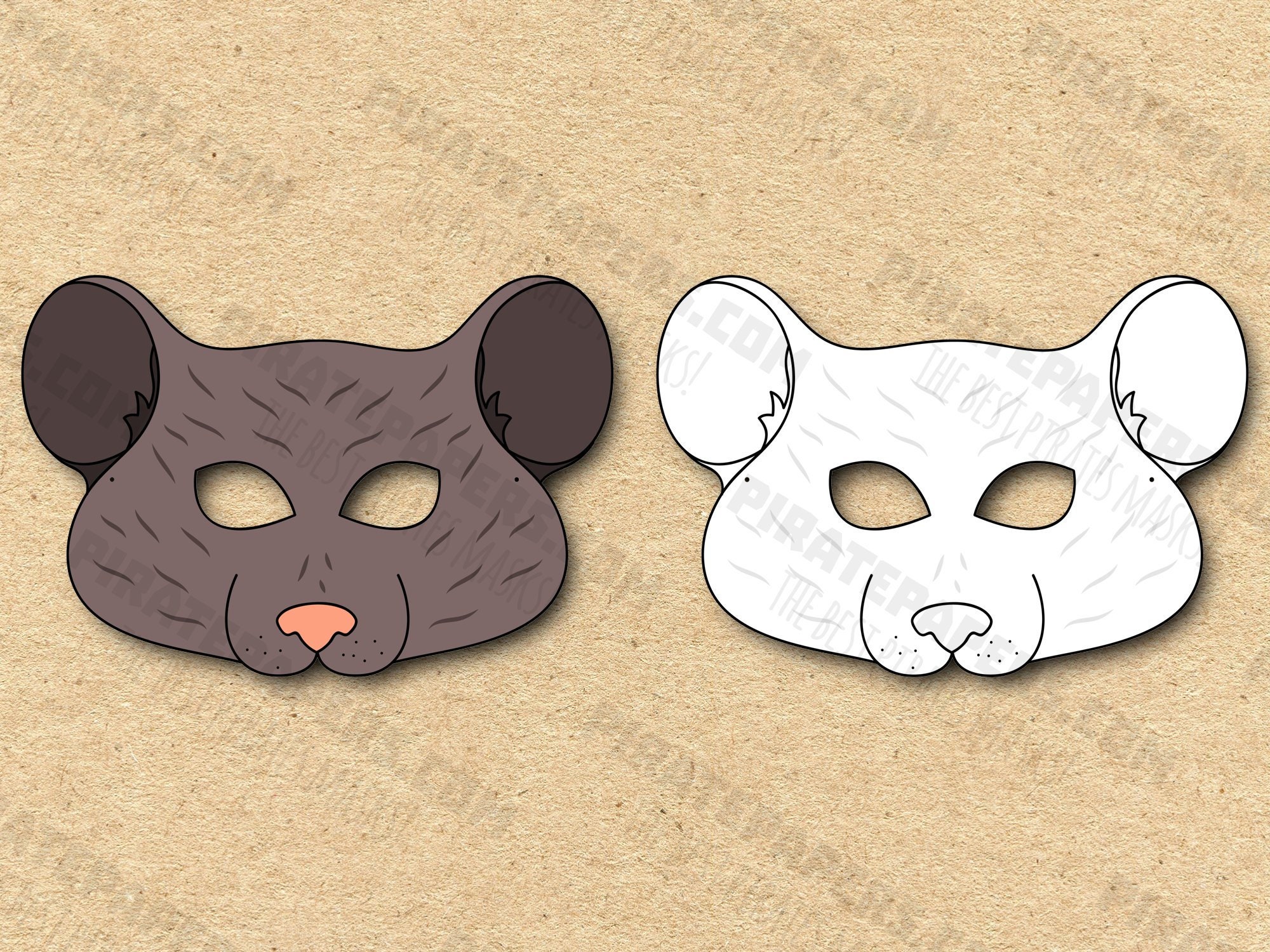 Mouse Masks Printable Color Coloring, Paper DIY for Kids and Adults ...