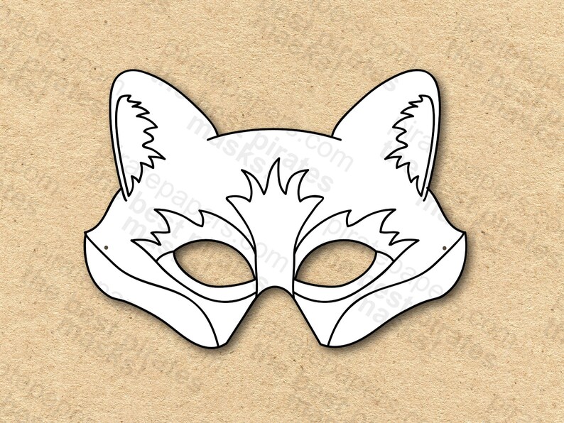 Fox Mask Printable Coloring Paper DIY for Kids and Adults. - Etsy