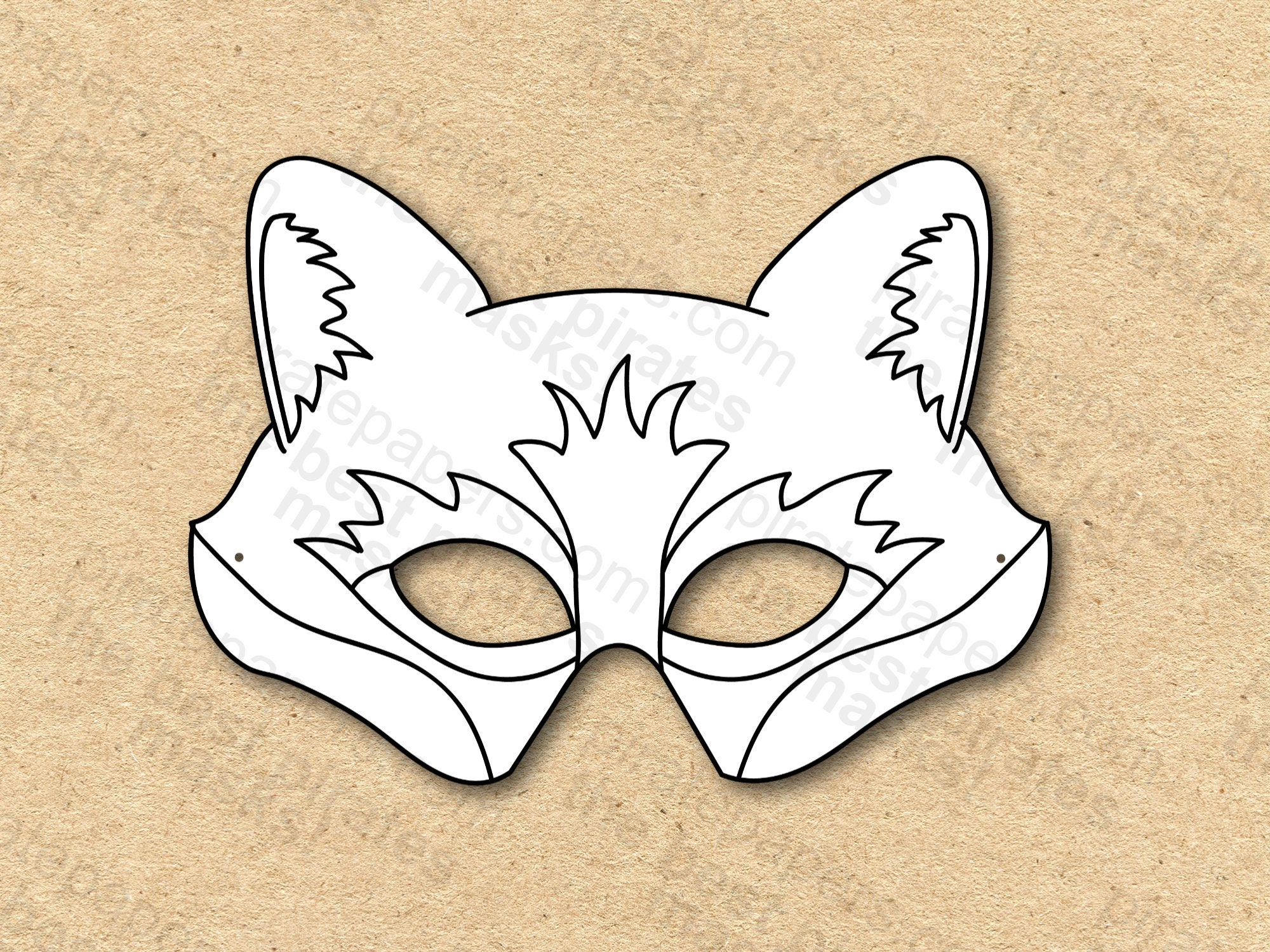 Fox Mask Printable Coloring Paper DIY for Kids and Adults. - Etsy