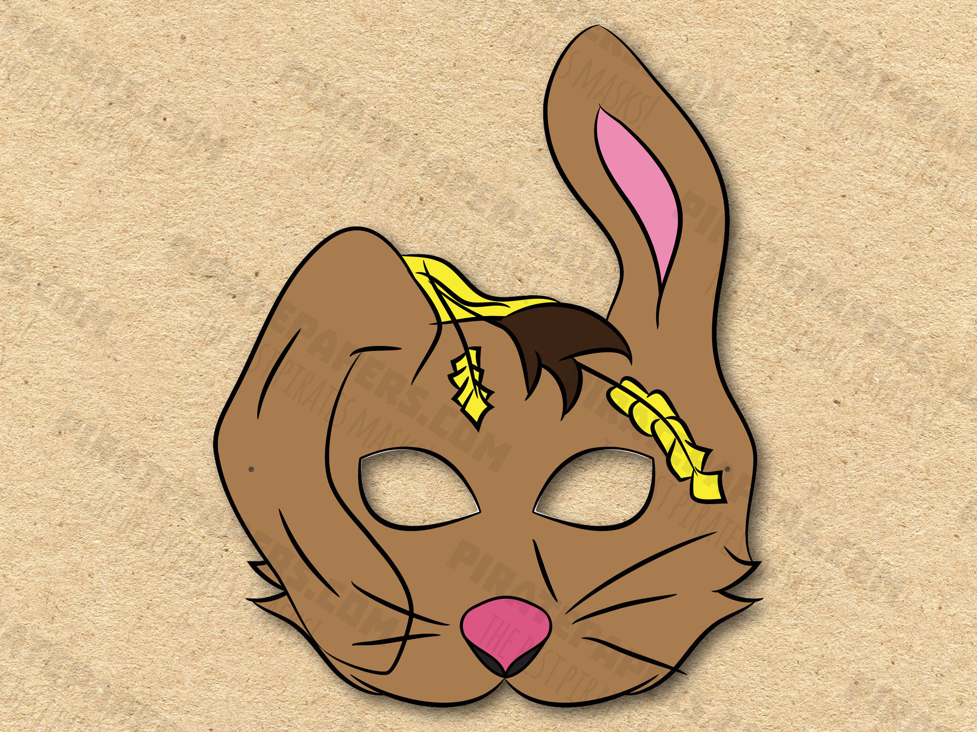 March Hare Mask Printable alice in Wonderland, Paper DIY for Kids and ...