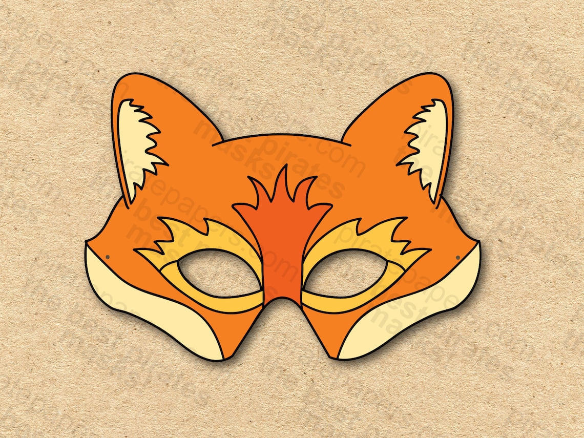 Fox Mask Printable Paper DIY for Kids and Adults. PDF - Etsy