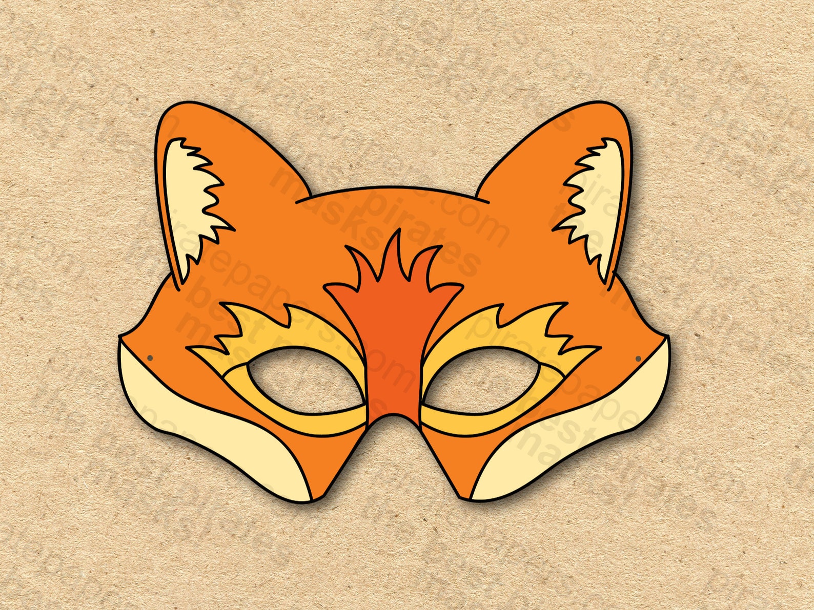 Fox Mask Printable Paper DIY for Kids and Adults. PDF - Etsy