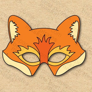Fox Mask Printable Paper DIY for Kids and Adults. PDF - Etsy