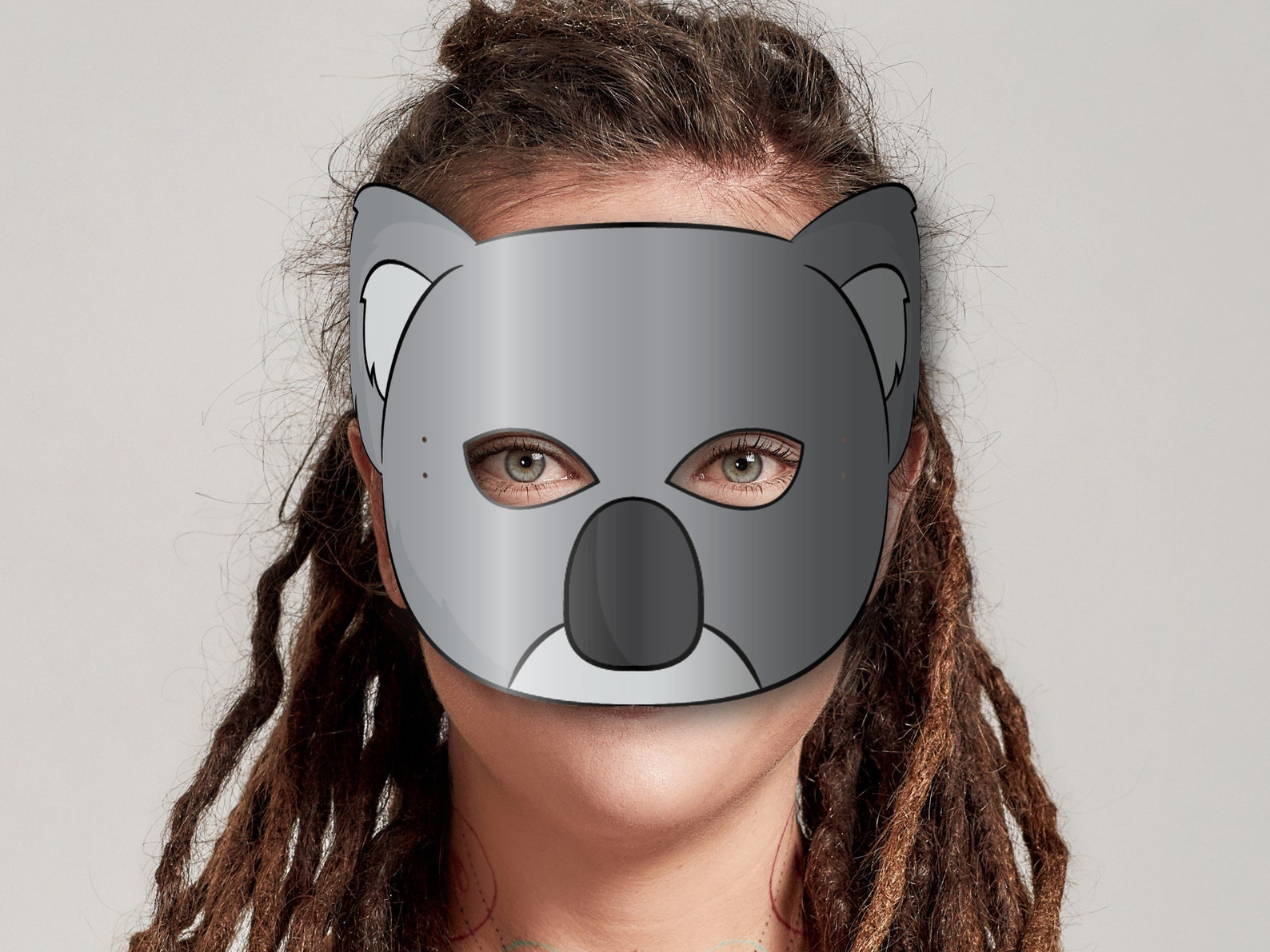 Koala Mask Printable, Paper DIY for Kids and Adults. PDF Template ...