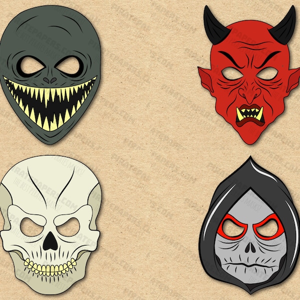 Demon Skull Template - Etsy