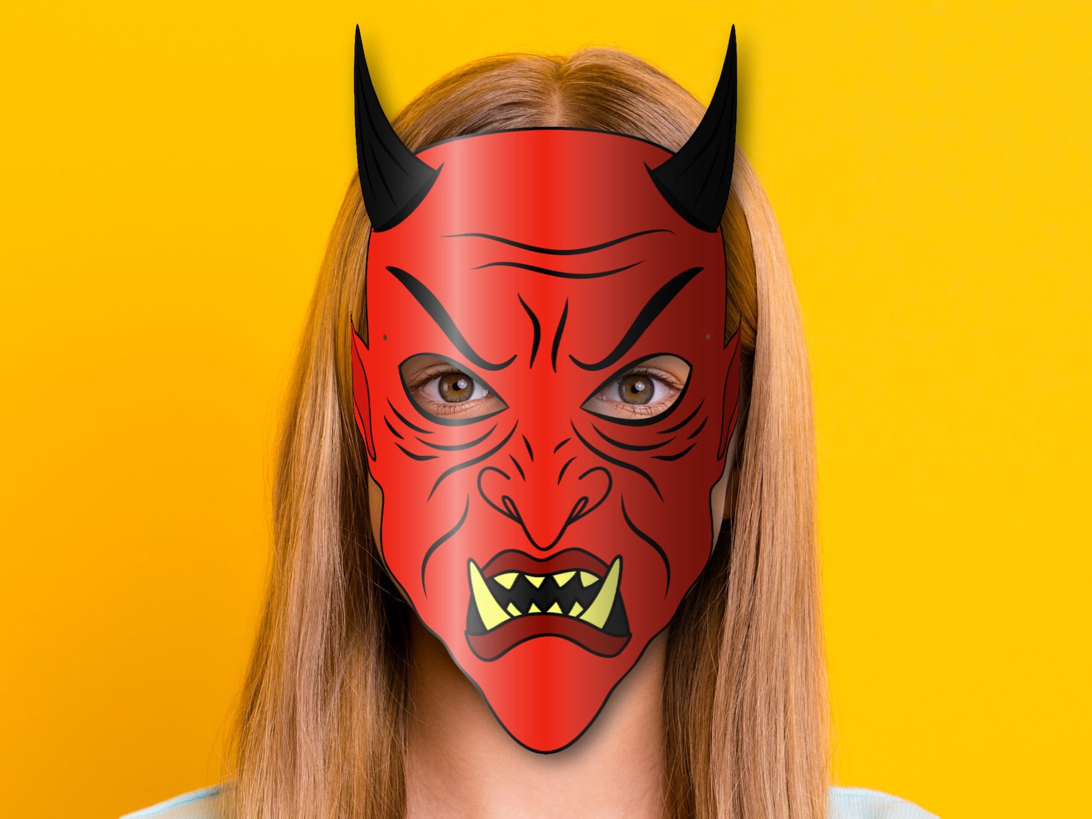 Demon Mask Printable, Paper DIY for Kids and Adults. PDF Template ...