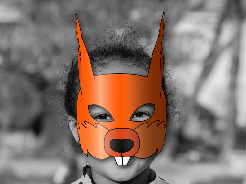Squirrel Mask Printable Paper DIY for Kids and Adults. PDF - Etsy
