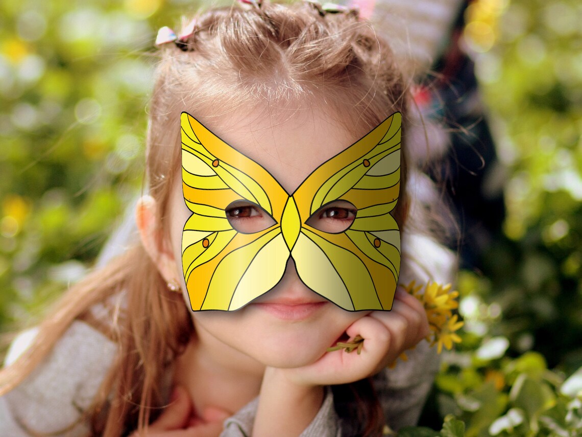 Butterfly Masks Printable Color Coloring Brimstone, Paper DIY for Kids ...