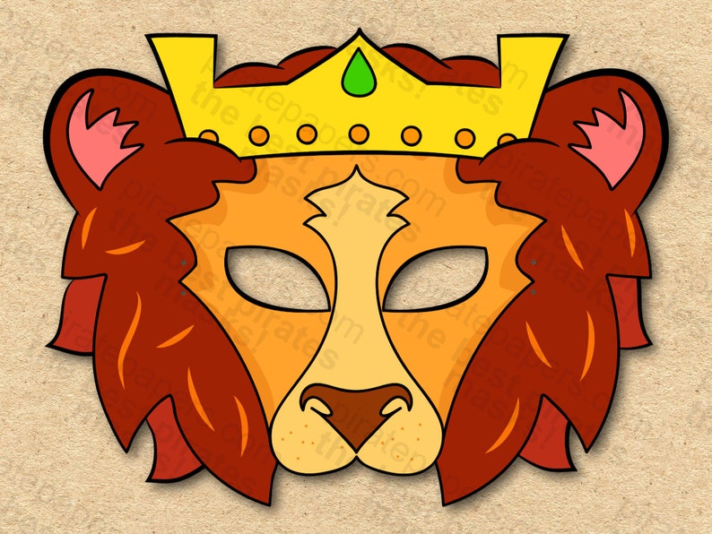 Lion King Mask Printable Paper DIY for Kids and Adults. PDF - Etsy