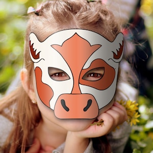 Cow Mask Printable, Paper DIY for Kids and Adults. PDF Template ...