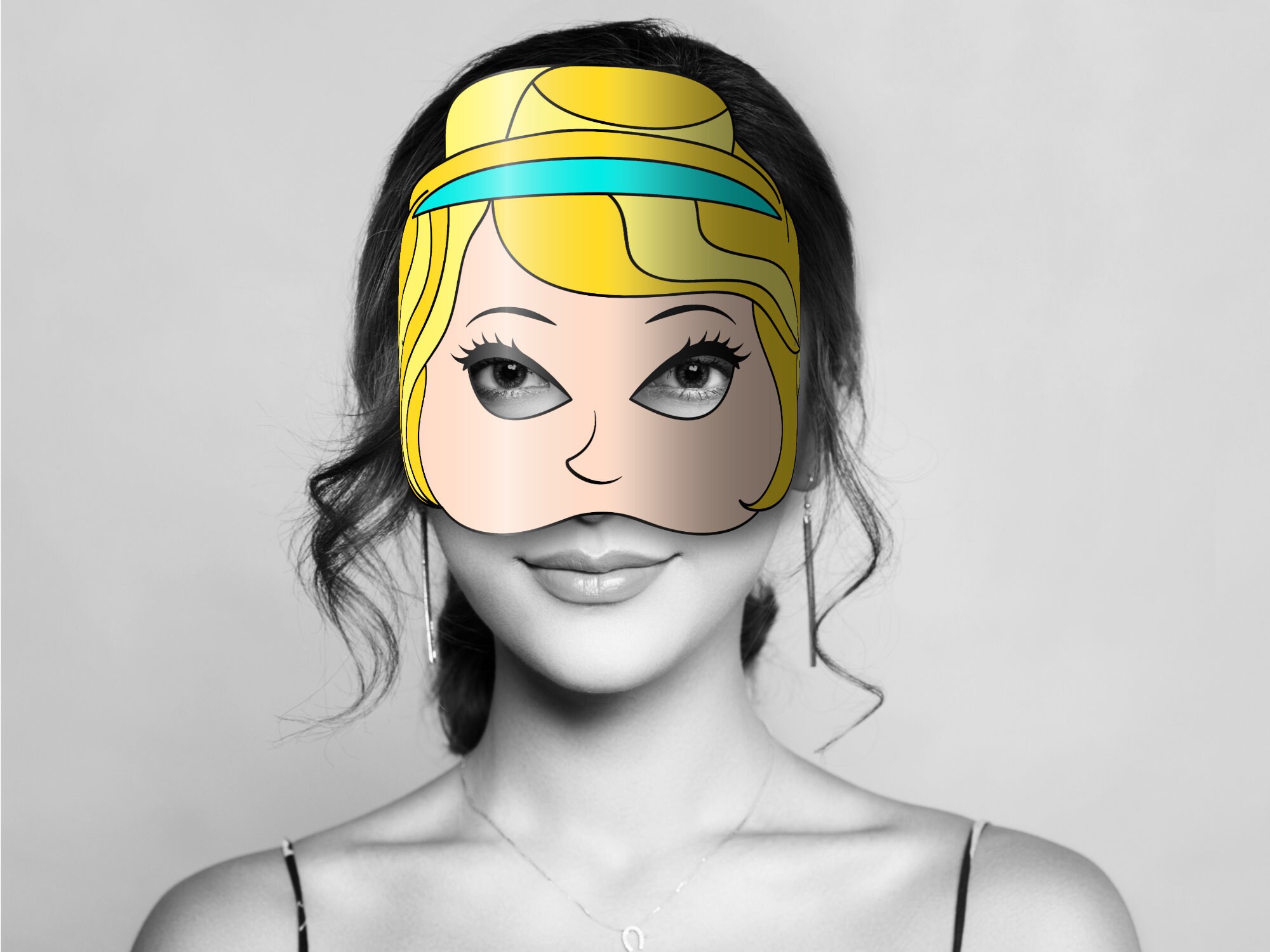 Cinderella Mask Printable Paper DIY for Kids and Adults. PDF - Etsy ...