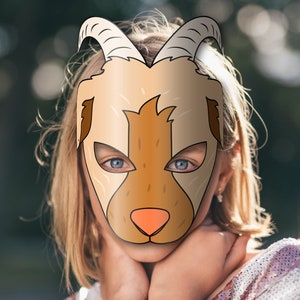 Goat Mask Printable, Paper DIY for Kids and Adults. PDF Template ...