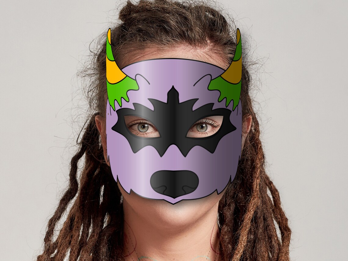 Monster 7 Mask Printable, Paper DIY for Kids and Adults. PDF Template ...