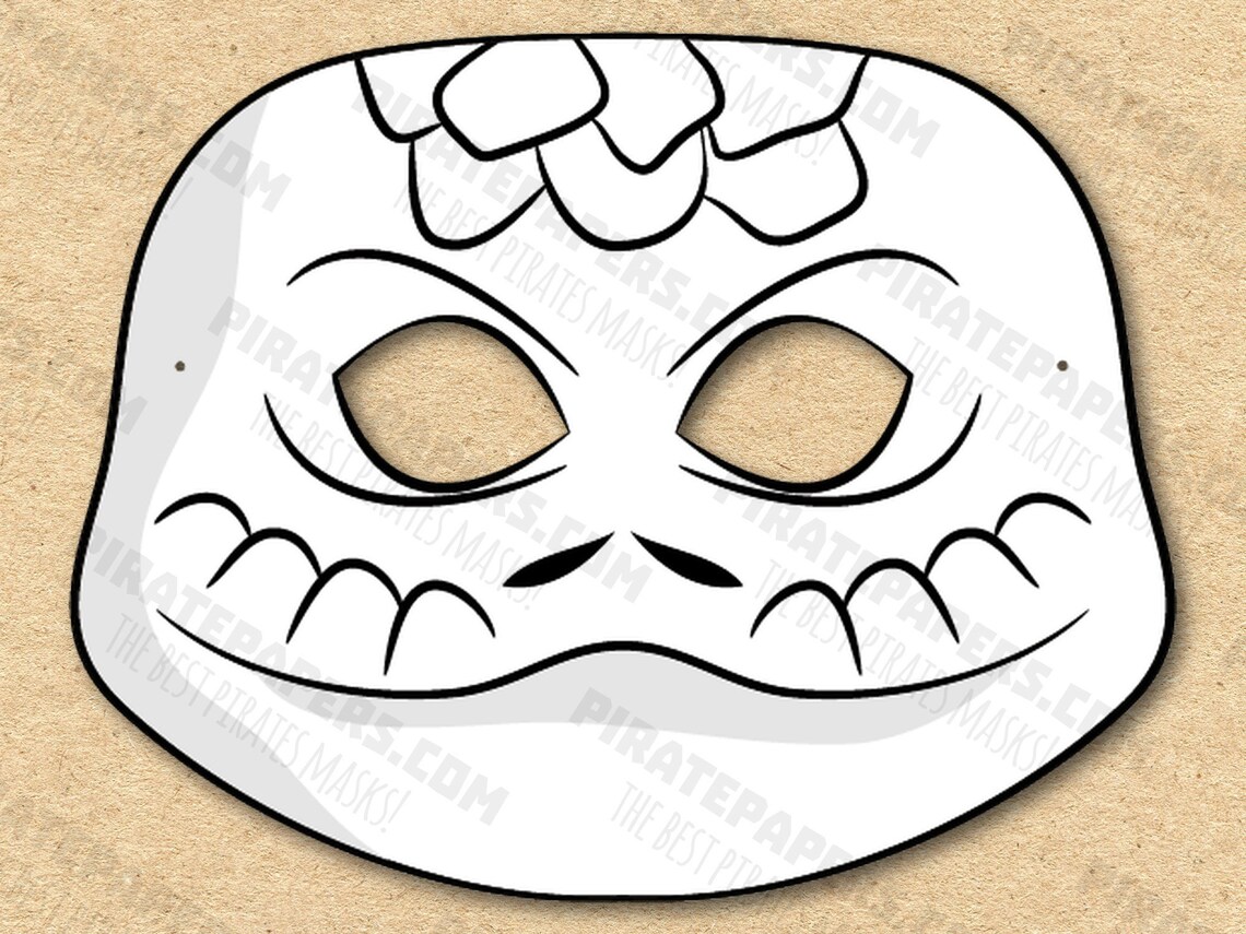 Lizard Mask Printable Coloring, Paper DIY for Kids and Adults. PDF ...