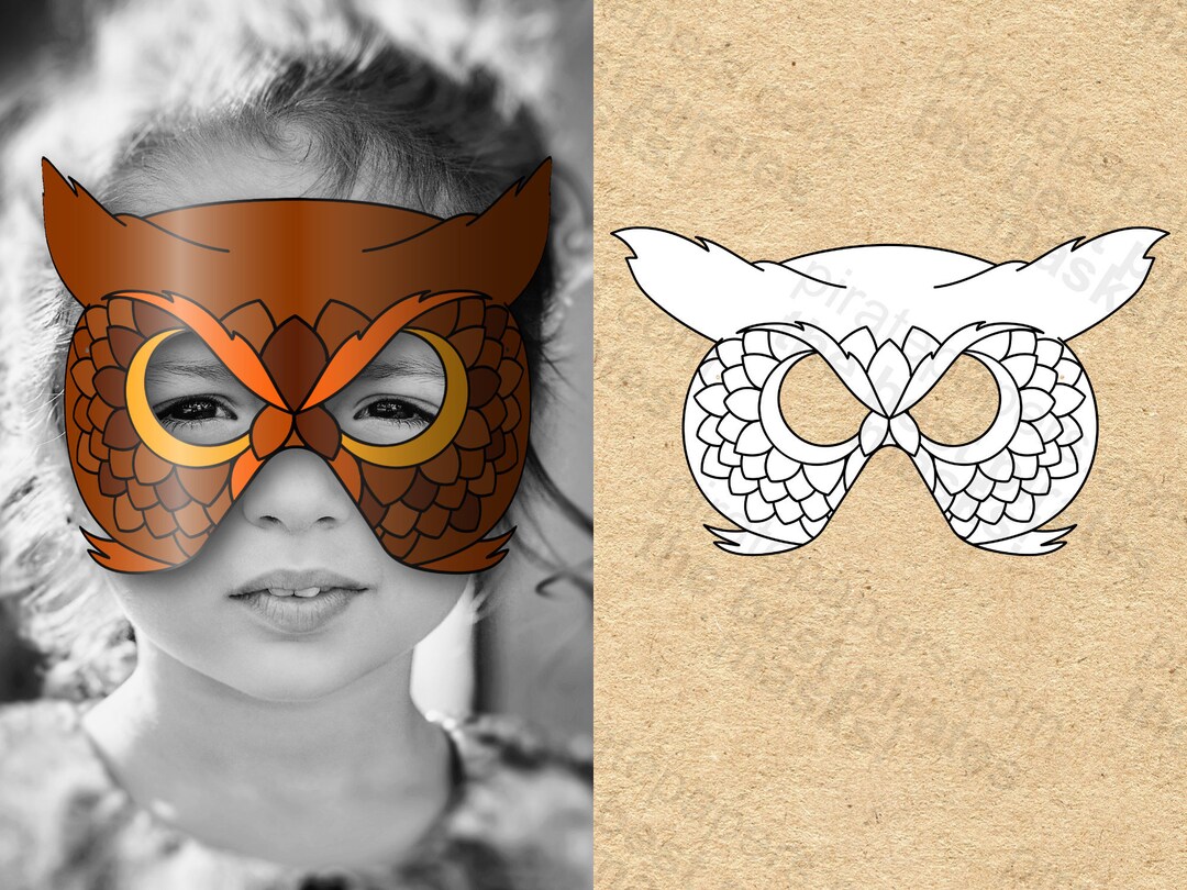 Owl Masks Printable Color Coloring Paper DIY for Kids and - Etsy
