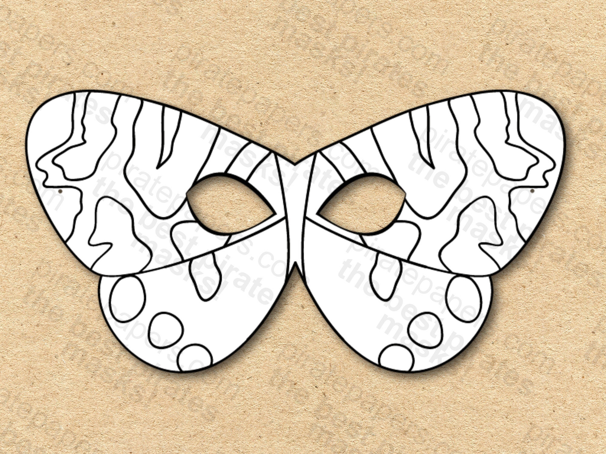 Butterfly Mask Printable Coloring Garden Tiger Paper DIY for - Etsy