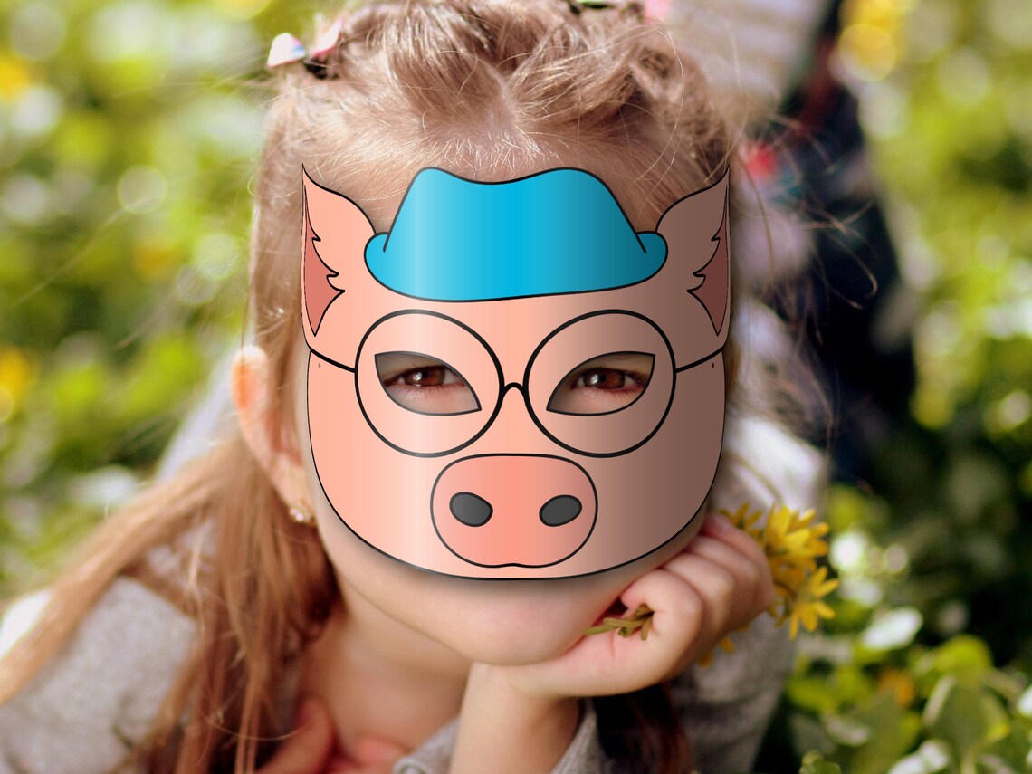 Pig 3 Mask Printable the Three Little Pigs, Paper DIY for Kids and ...