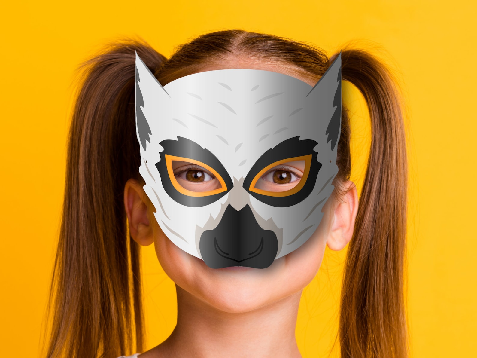 Lemur Mask Printable, Paper DIY for Kids and Adults. PDF Template ...