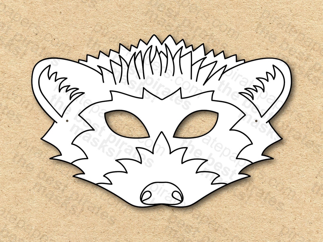 Hedgehog Mask Printable Coloring Paper DIY for Kids and - Etsy
