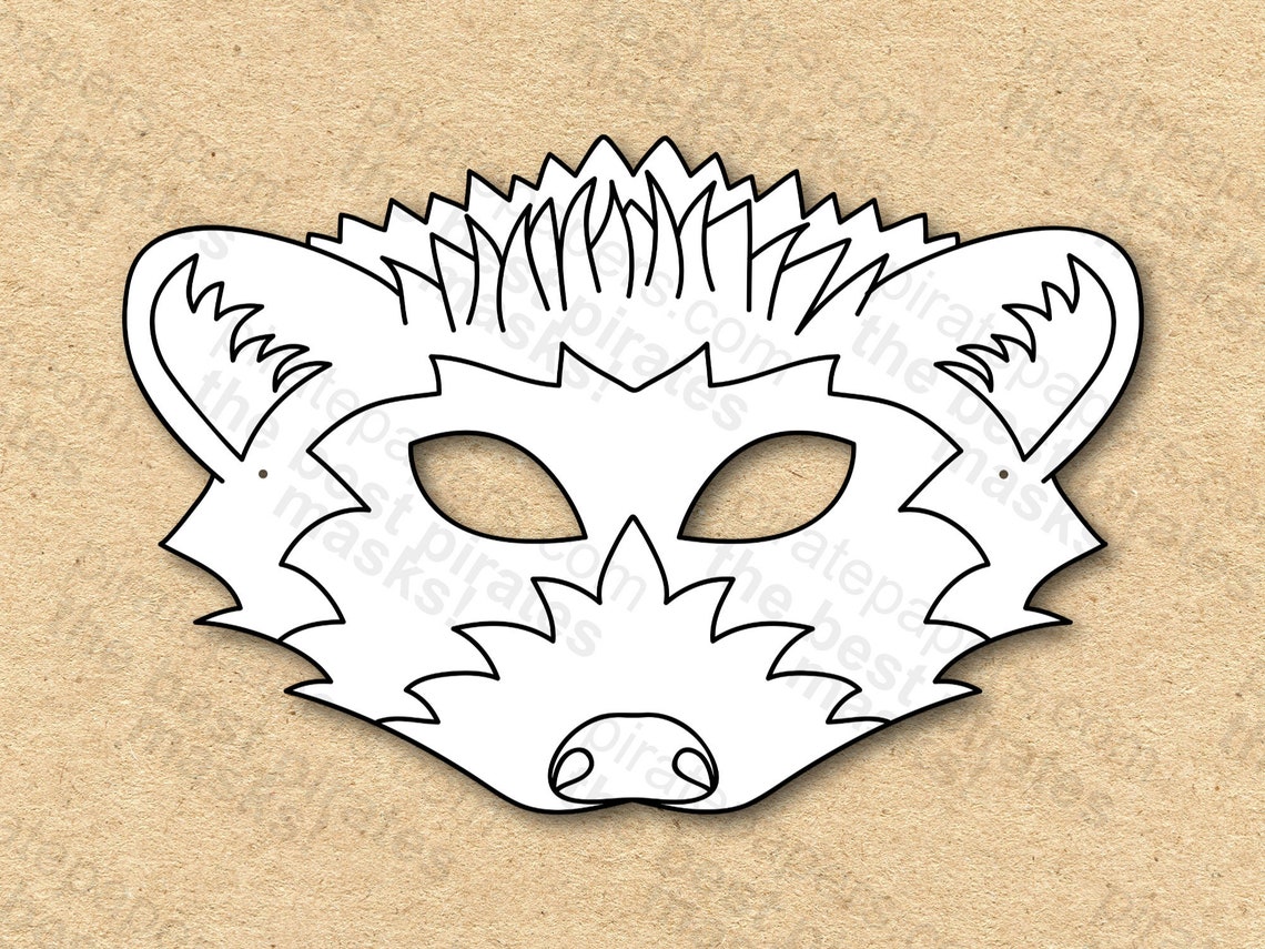 Hedgehog Mask Printable Coloring Paper DIY for Kids and - Etsy