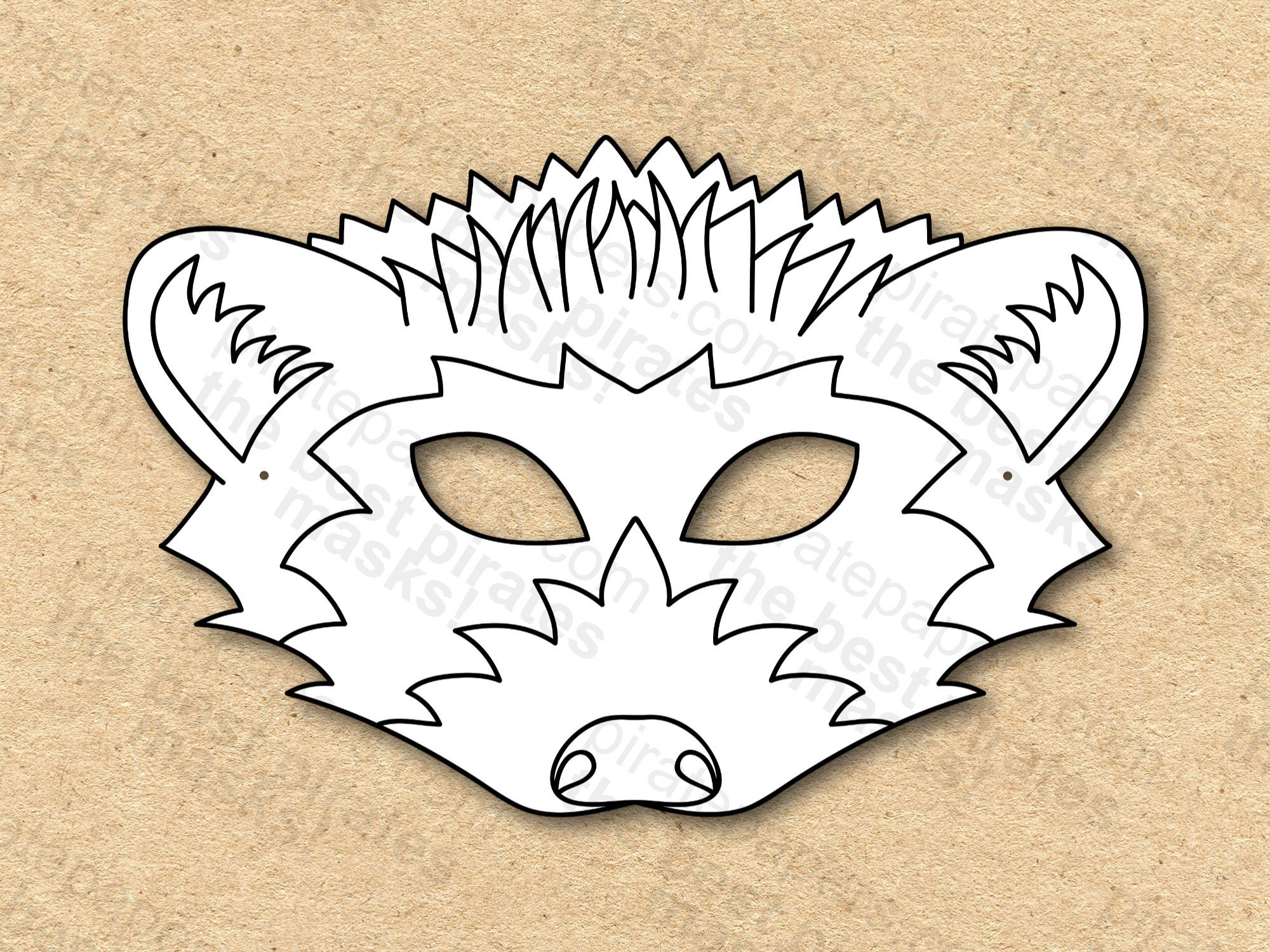 Hedgehog Mask Printable Coloring Paper DIY for Kids and - Etsy