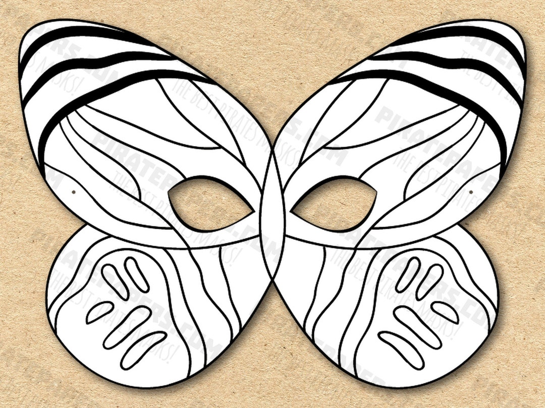 Butterfly Mask Printable Coloring Nymphalidae, Paper DIY for Kids and ...