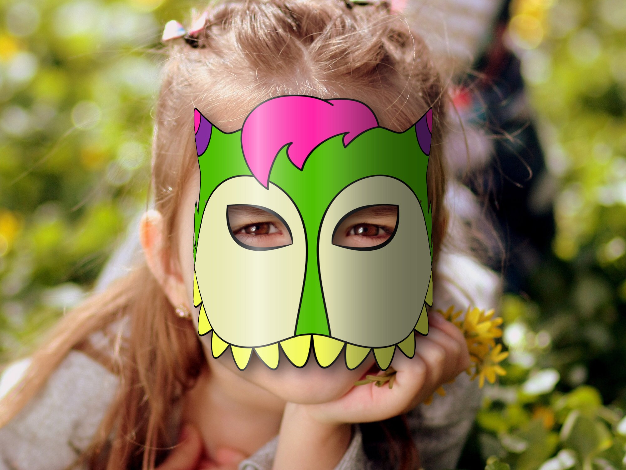 Monster #2 Mask Printable, Paper DIY for Kids and Adults. PDF Template ...