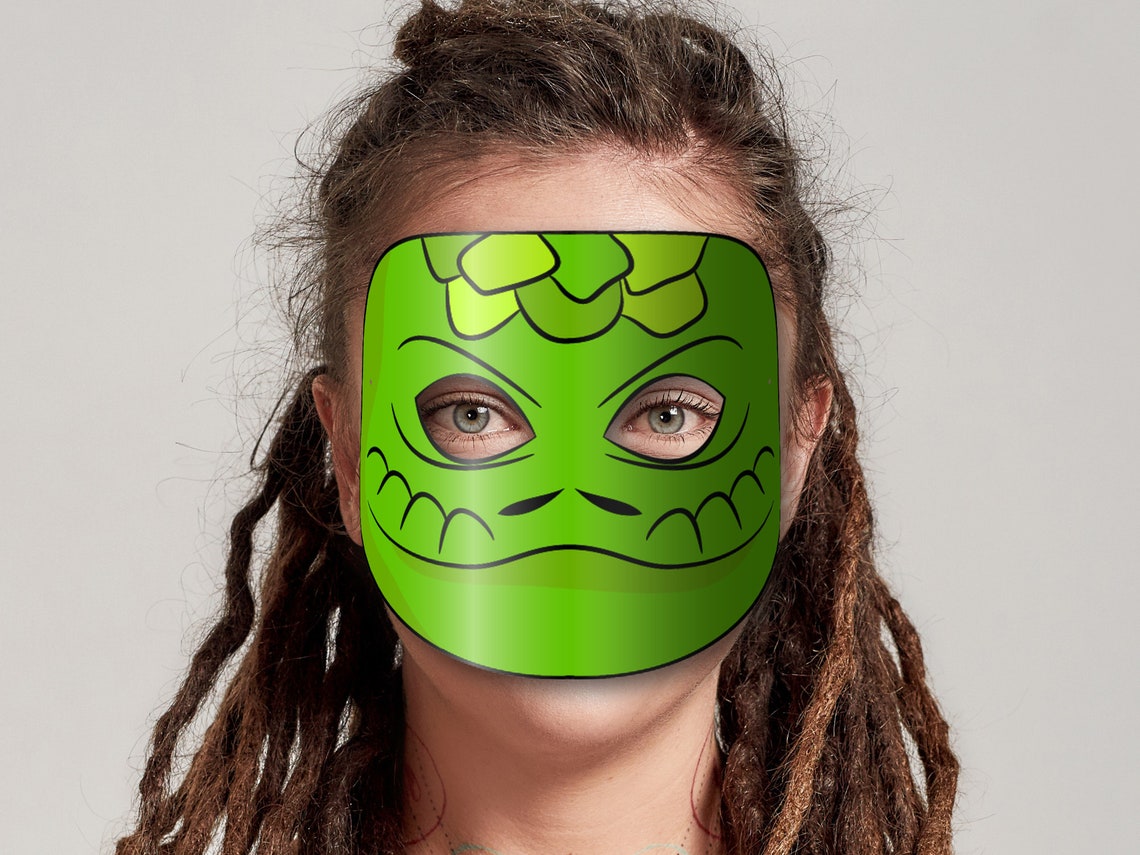 Lizard Mask Printable, Paper DIY for Kids and Adults. PDF Template ...