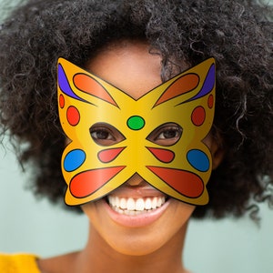 Butterfly Mask Printable, Paper DIY for Kids and Adults. PDF Template ...