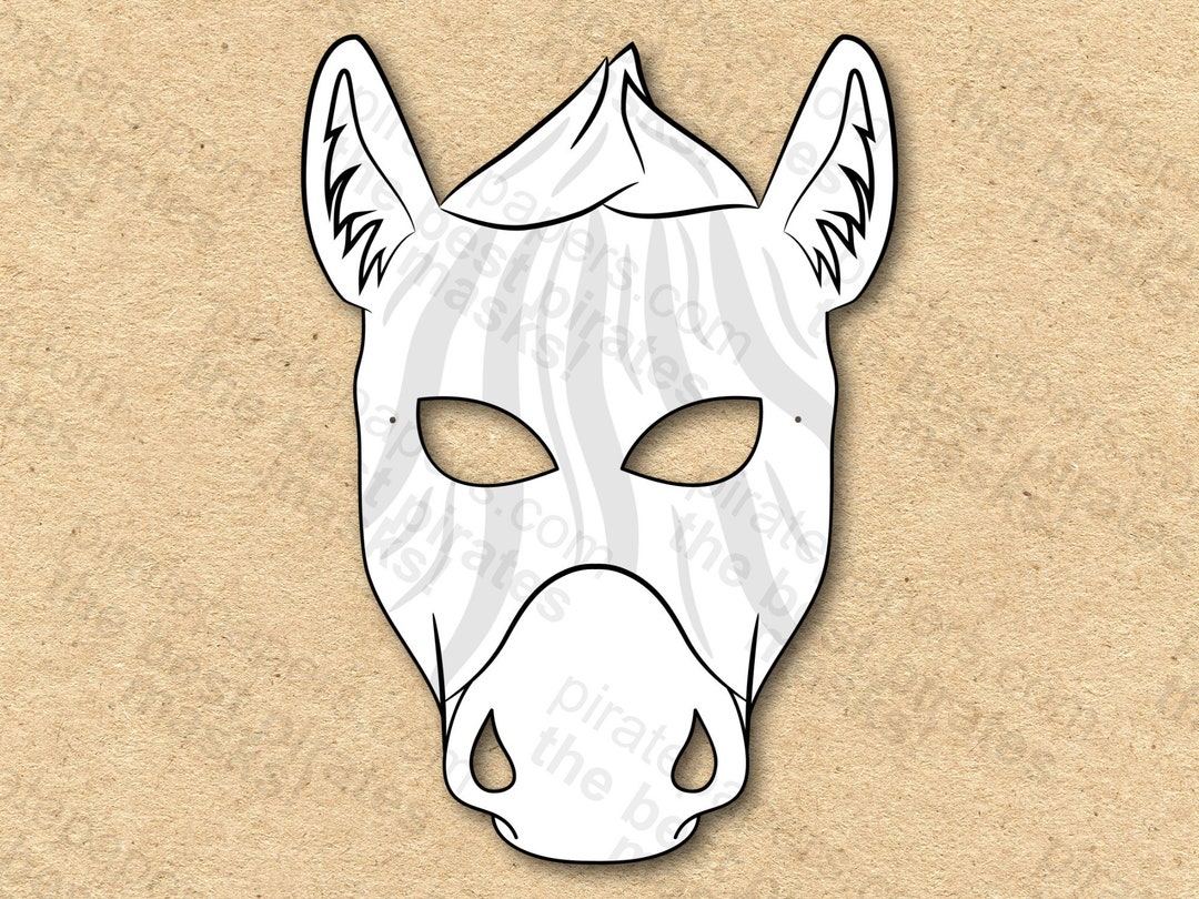 Zebra Mask Printable Coloring Paper DIY for Kids and Adults. - Etsy