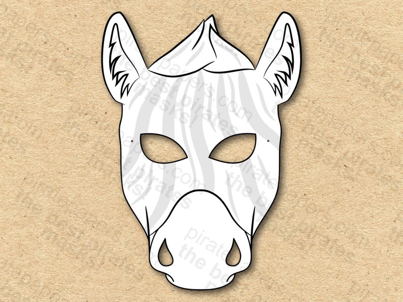 Zebra Mask Printable Coloring Paper DIY for Kids and Adults. - Etsy