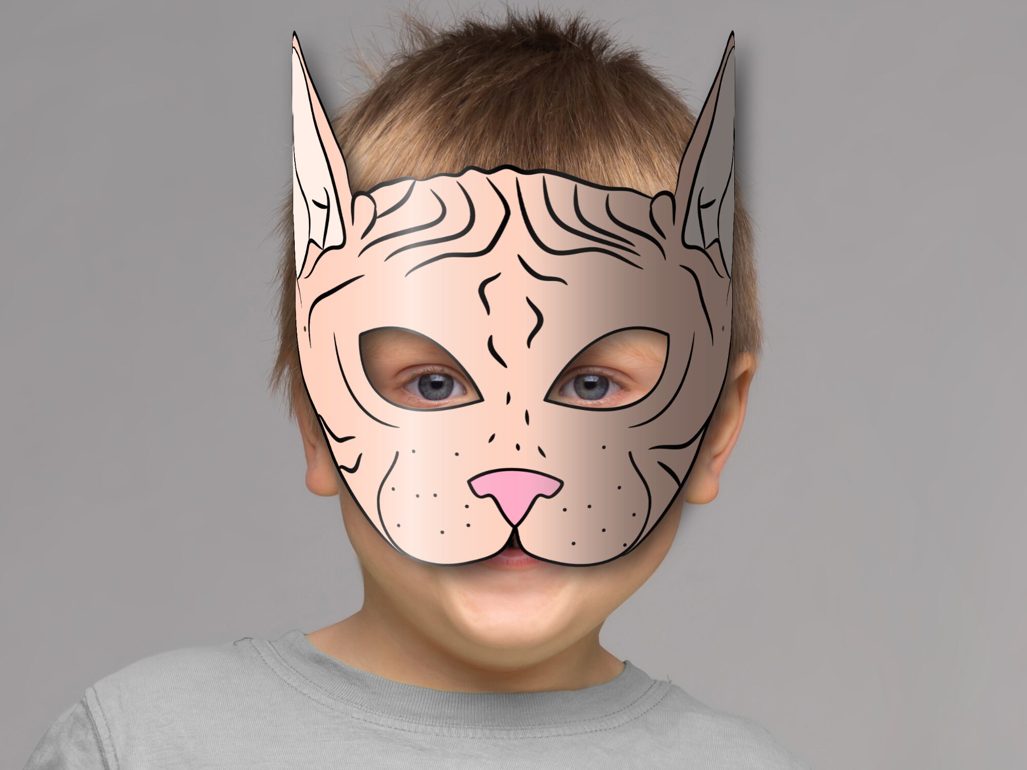 Cat Sphynx Mask Printable Breed, Paper DIY for Kids and Adults. PDF ...