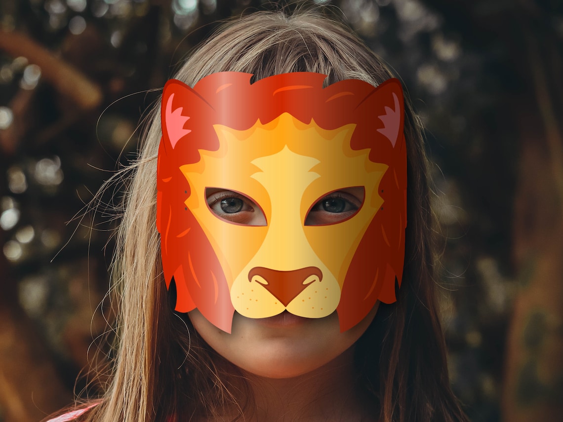 Lion Mask Printable, DIY Paper (PDF Template) - Etsy